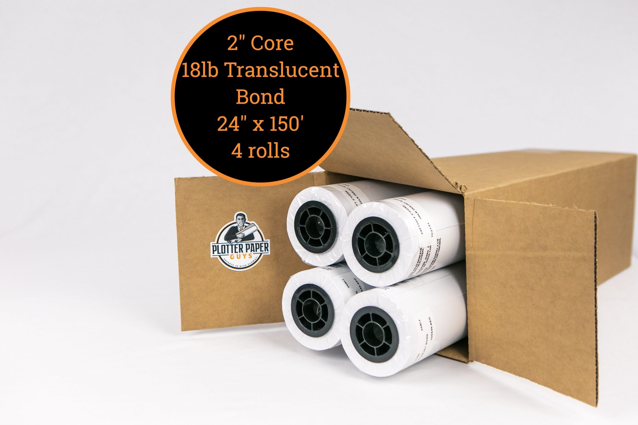 18 lb. Inkjet Translucent Bond - 24" x 150' Roll; 4 rolls per box ...
