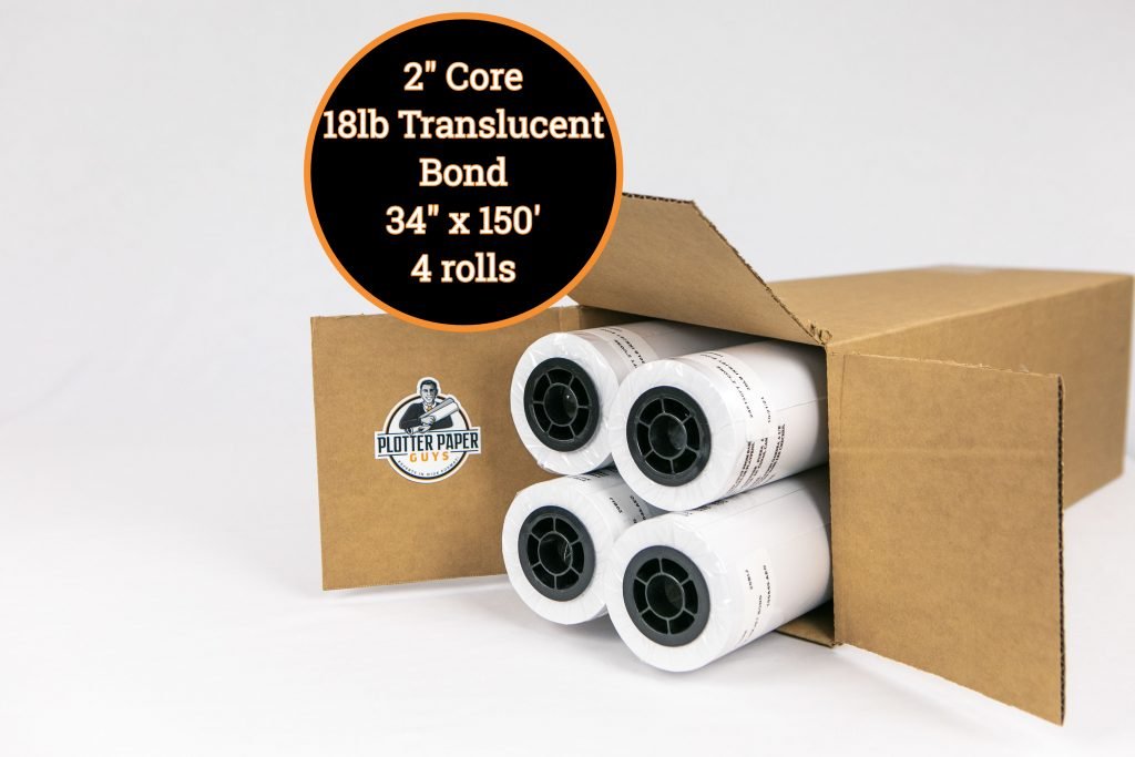 18 lb. Inkjet Translucent Bond - 34" X 150' Roll; 4 rolls per package ...