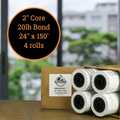 20 lb. CAD Inkjet Bond Paper - 24" X 150' Roll; 1 roll per package ...
