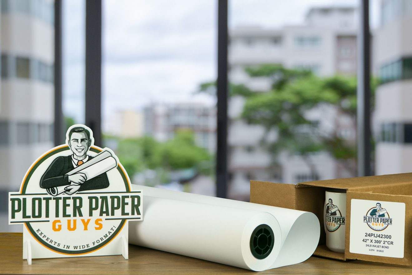 24 lb Inkjet Uncoated Bond Paper - 60" x 300' - Plotter Paper Guys