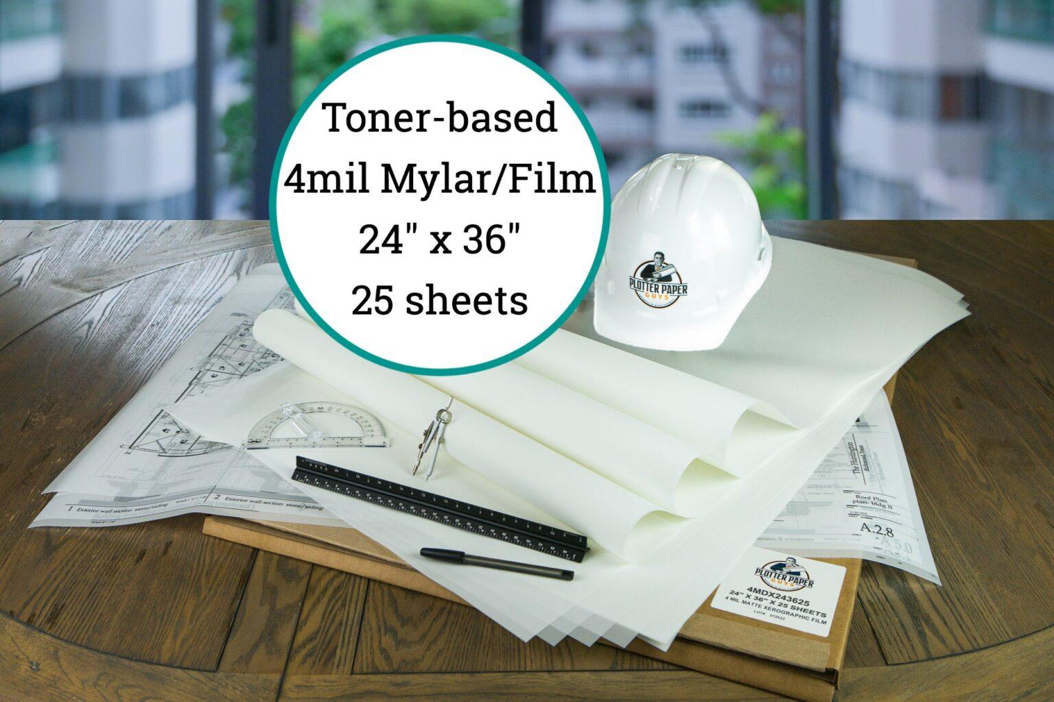 4 Mil Double Matte Xerographic Mylar / Film - 24" x 36" (25 sheets ...