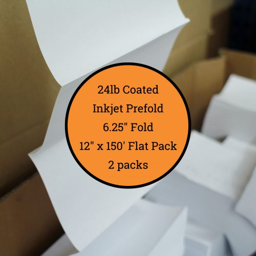 24 lb. Premium Coated Inkjet Prefold Paper - 12" X 150' Roll (6.25 ...