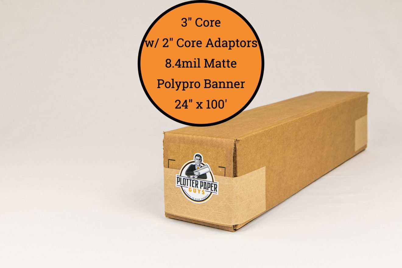 8.4 Mil Matte Polypropylene Banner - 24" x 100' Roll; 1 roll per box ...