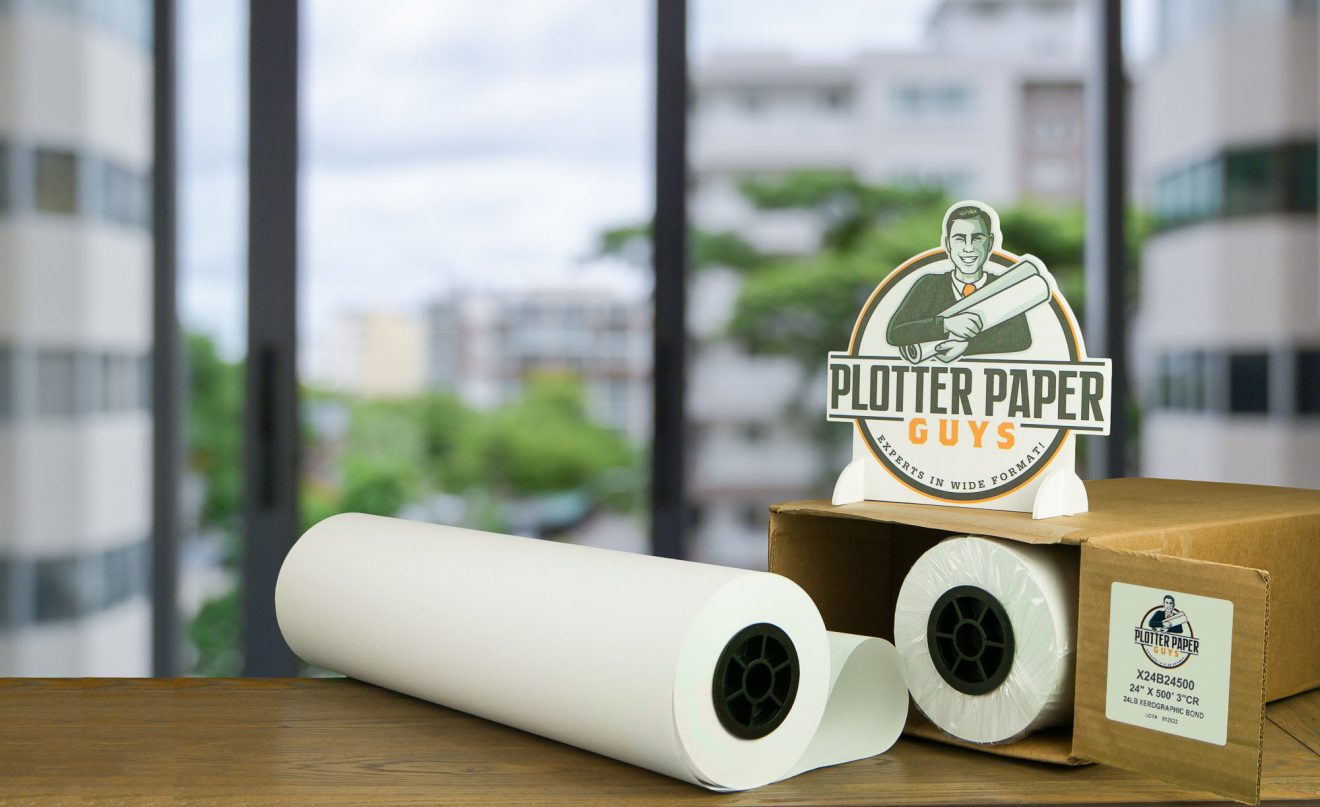 24 lb Xerographic Bond Paper - 24" x 500' - Plotter Paper Guys