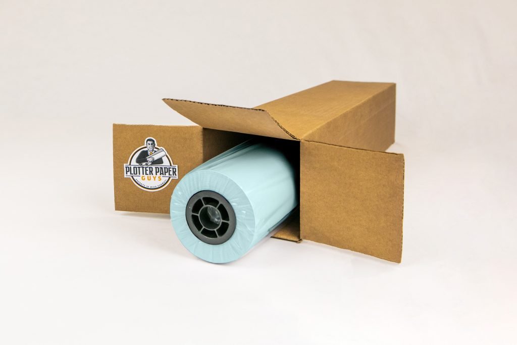 20 lb Inkjet Tinted BLUE Bond Paper - 24" x 150' - Plotter Paper Guys