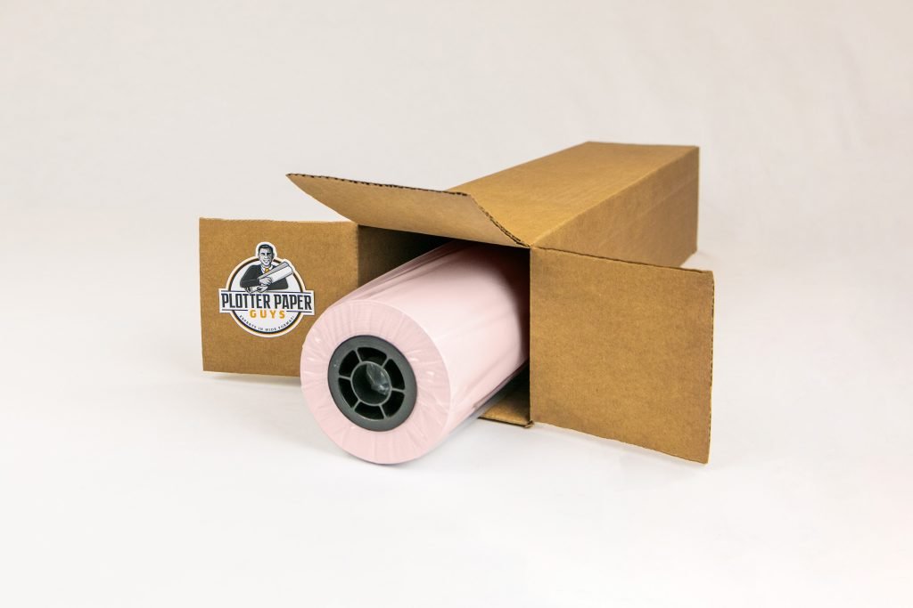 20 lb Inkjet Tinted PINK Bond Paper - 24" x 150' - Plotter Paper Guys